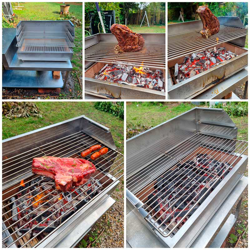 Stainless Steel Countertop BBQ 80cm 2x Grates . BrasaOvens