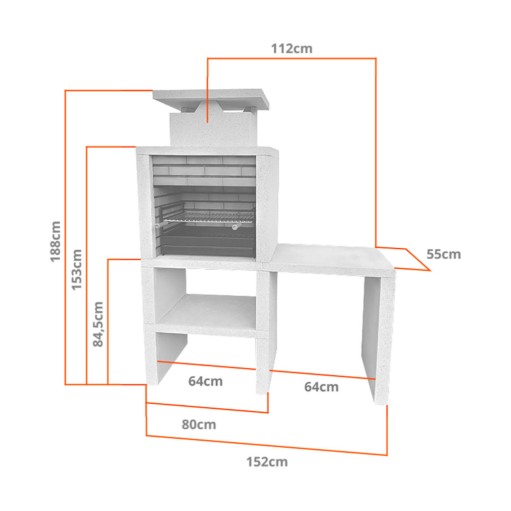 Barbecue with Side Worktop and Drop-in Grill CS607, Quality and ...